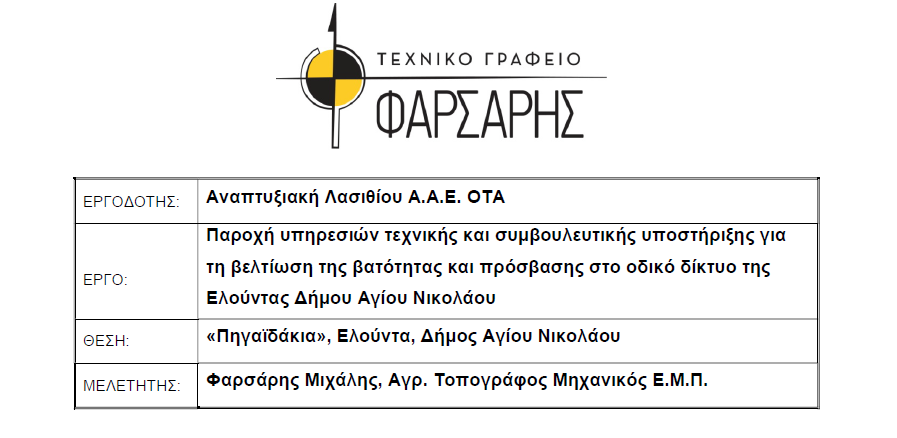 Μελέτη βελτίωσης παλιάς δημοτικής οδού Αγ. Νικολάου - Ελούντας - Δήμος ...