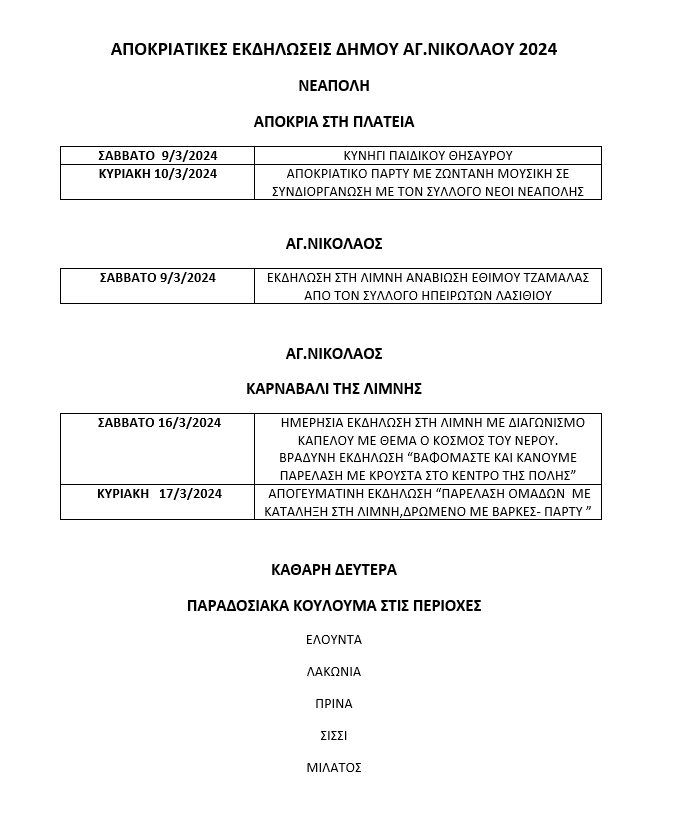 Οι δράσεις που θα πραγματοποιηθούν με αφορμή το “Καρναβάλι της Λίμνης ...